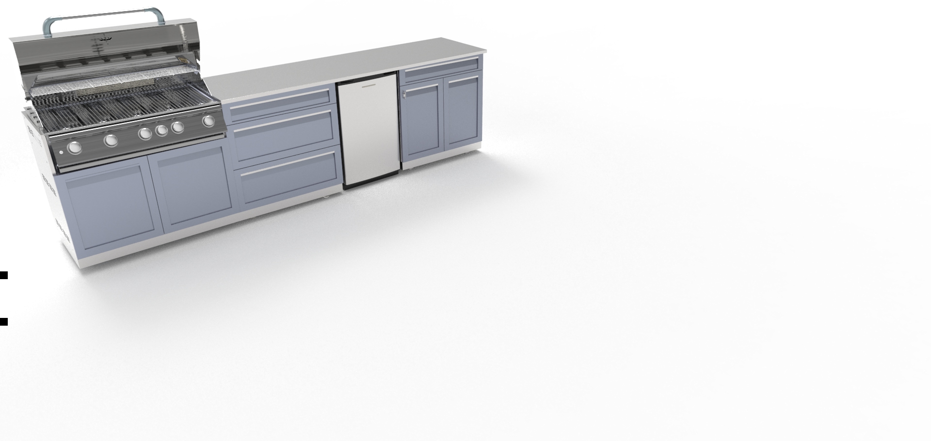 DIY assembled modular stainless steel cabinets with fridge and ...